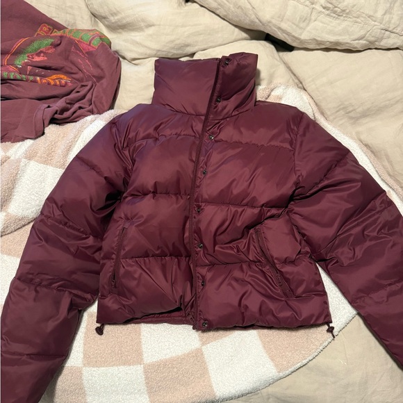 ALO Yoga | Jackets & Coats | Alo Yoga Burgundy Puffer Jacket | Poshmark